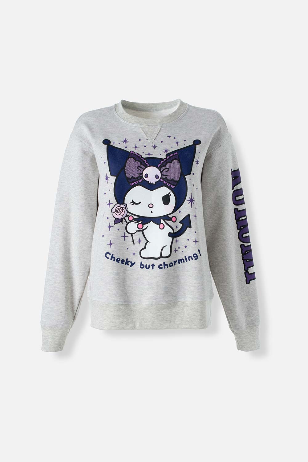 Buzo De Kuromi Cerrado Gris Jaspe Para Mujer Moviesshop Productos Licenciados